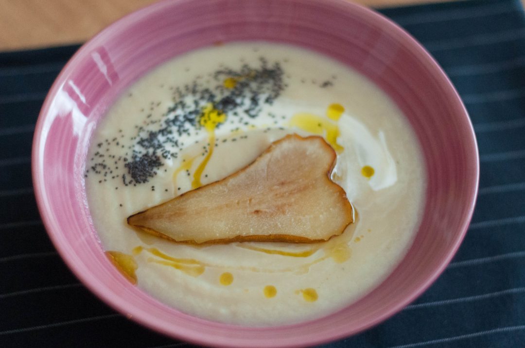Crema de pera y coliflor | Galletas para matilde